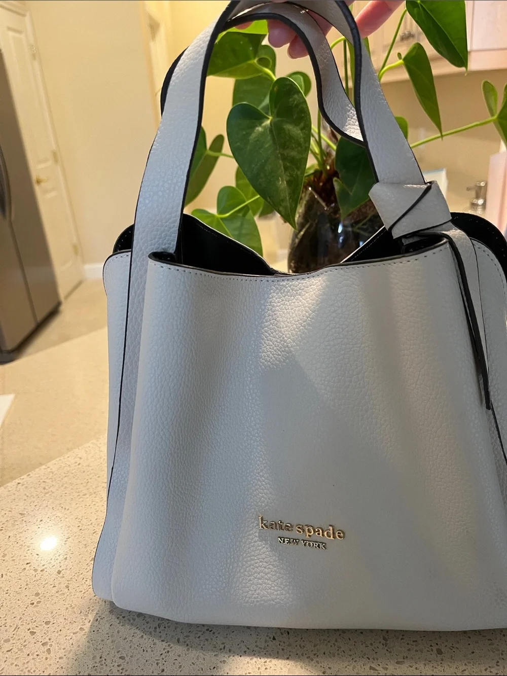 kate spade | Bags | Kate Spade White Pebbled Leather Shoulder Bag With ...